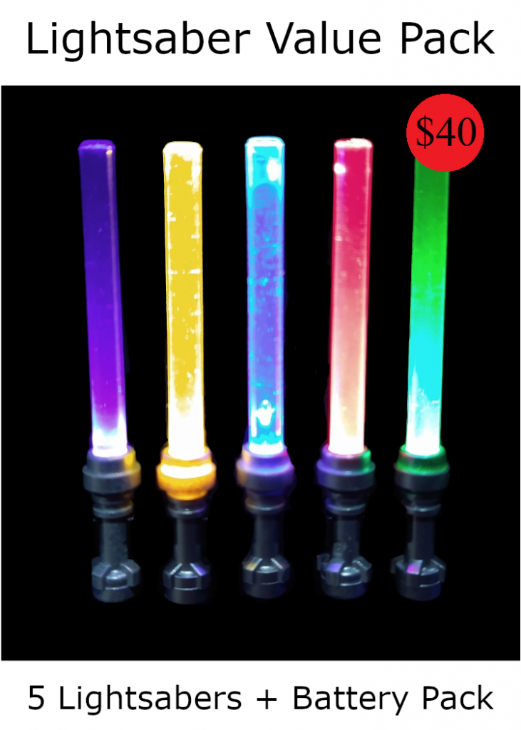 Luke vs Darth Vader Lightsaber Pack DIY Selections – Glow Bricks